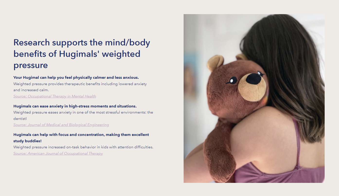 Hugimals - Weighted Stuffed Animals for Adults, Kids and Teens